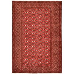 Nain Trading Orientteppich Turkaman 124x187 Handgeknüpfter Orientteppich / Perserteppich, rechteckig, Höhe: 6 mm, rot