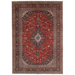Nain Trading Orientteppich Keshan 252x351 Handgeknüpfter Orientteppich / Perserteppich, rechteckig, Höhe: 12 mm, braun|rot