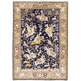 Nain Trading Orientteppich Ghom 144x204 Handgeknüpfter Orientteppich / Perserteppich, rechteckig, Höhe: 10 mm, beige