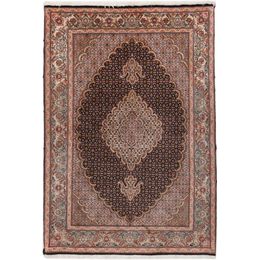 Nain Trading Orientteppich Täbriz 101x147 Handgeknüpfter Orientteppich / Perserteppich, rechteckig, Höhe: 10 mm, braun|lila