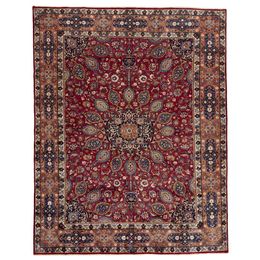 Nain Trading Orientteppich Mashhad 299x381 Handgeknüpfter Orientteppich / Perserteppich, rechteckig, Höhe: 12 mm, braun|rot