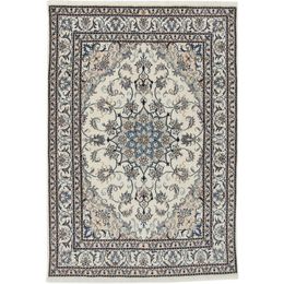 Nain Trading Orientteppich Nain 145x210 Handgeknüpfter Orientteppich / Perserteppich, rechteckig, Höhe: 12 mm, beige|grau