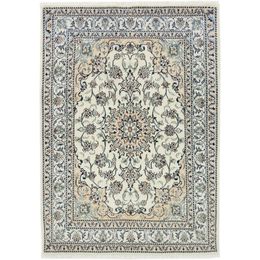 Nain Trading Orientteppich Nain 143x203 Handgeknüpfter Orientteppich / Perserteppich, rechteckig, Höhe: 12 mm, beige|grau
