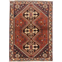 Nain Trading Orientteppich Ghashghai 109x155 Handgeknüpfter Orientteppich / Perserteppich, rechteckig, Höhe: 12 mm, braun|rot