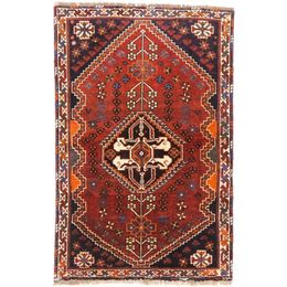 Nain Trading Orientteppich Ghashghai 108x166 Handgeknüpfter Orientteppich / Perserteppich, rechteckig, Höhe: 12 mm, rot