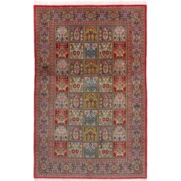 Nain Trading Orientteppich Ghom 129x194 Handgeknüpfter Orientteppich / Perserteppich, rechteckig, Höhe: 10 mm, braun|rot