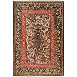Nain Trading Orientteppich Ghom 105x161 Handgeknüpfter Orientteppich / Perserteppich, rechteckig, Höhe: 10 mm, braun|rot