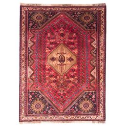 Nain Trading Orientteppich Ghashghai 106x150 Handgeknüpfter Orientteppich / Perserteppich, rechteckig, Höhe: 12 mm, rot