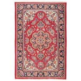 Nain Trading Orientteppich Ghom 101x147 Handgeknüpfter Orientteppich / Perserteppich, rechteckig, Höhe: 10 mm, rot