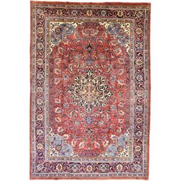 Nain Trading Orientteppich Mahal 218x319 Handgeknüpfter Orientteppich / Perserteppich, rechteckig, Höhe: 12 mm, lila|rot
