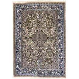 Nain Trading Orientteppich Ghom 109x159 Handgeknüpfter Orientteppich / Perserteppich, rechteckig, Höhe: 10 mm, grau