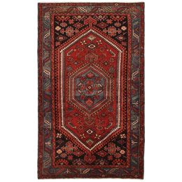 Nain Trading Orientteppich Khamseh 145x244 Handgeknüpfter Orientteppich / Perserteppich, rechteckig, Höhe: 10 mm, braun|rot