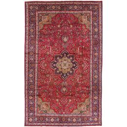 Nain Trading Orientteppich Täbriz 302x485 Handgeknüpfter Orientteppich / Perserteppich, rechteckig, Höhe: 10 mm, lila|rot