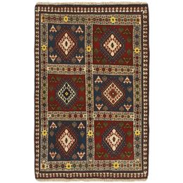 Nain Trading Orientteppich Yalameh 59x90 Handgeknüpfter Orientteppich / Perserteppich, rechteckig, Höhe: 12 mm, braun