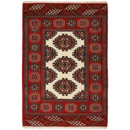 Nain Trading Orientteppich Turkaman 87x129 Handgeknüpfter Orientteppich / Perserteppich, rechteckig, Höhe: 6 mm, braun|rot