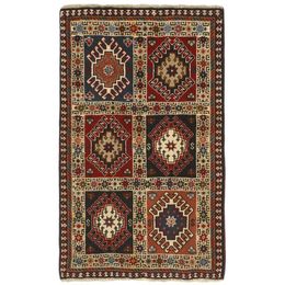 Nain Trading Orientteppich Yalameh 61x99 Handgeknüpfter Orientteppich / Perserteppich, rechteckig, Höhe: 12 mm, braun