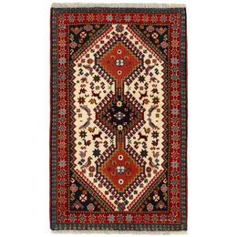 Nain Trading Orientteppich Yalameh 66x104 Handgeknüpfter Orientteppich / Perserteppich, rechteckig, Höhe: 12 mm, braun|rot
