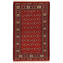 Nain Trading Orientteppich Turkaman 80x129 Handgeknüpfter Orientteppich / Perserteppich, rechteckig, Höhe: 6 mm, rot