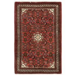 Nain Trading Orientteppich Hosseinabad 64x93 Handgeknüpfter Orientteppich / Perserteppich, rechteckig, Höhe: 12 mm, braun|rot