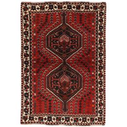 Nain Trading Orientteppich Shiraz 104x154 Handgeknüpfter Orientteppich / Perserteppich, rechteckig, Höhe: 10 mm, braun|rot