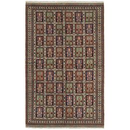 Nain Trading Orientteppich Turkaman 156x244 Handgeknüpfter Orientteppich / Perserteppich, rechteckig, Höhe: 6 mm, braun