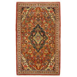 Nain Trading Orientteppich Ghom 62x98 Handgeknüpfter Orientteppich / Perserteppich, rechteckig, Höhe: 10 mm, braun|rot