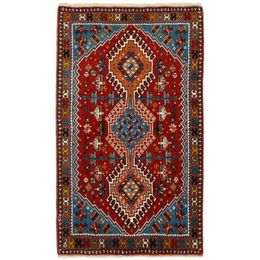 Nain Trading Orientteppich Yalameh 62x101 Handgeknüpfter Orientteppich / Perserteppich, rechteckig, Höhe: 12 mm, braun|rot