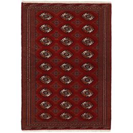 Nain Trading Orientteppich Turkaman 136x198 Handgeknüpfter Orientteppich / Perserteppich, rechteckig, Höhe: 6 mm, rot