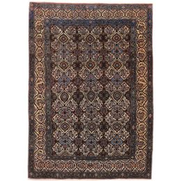 Nain Trading Orientteppich Ghom 154x200 Handgeknüpfter Orientteppich / Perserteppich, rechteckig, Höhe: 10 mm, braun|grau