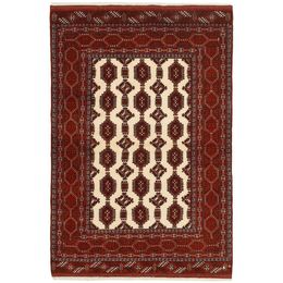 Nain Trading Orientteppich Turkaman 137x197 Handgeknüpfter Orientteppich / Perserteppich, rechteckig, Höhe: 6 mm, braun|rot