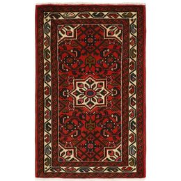 Nain Trading Orientteppich Hosseinabad 64x103 Handgeknüpfter Orientteppich / Perserteppich, rechteckig, Höhe: 12 mm, braun|rot