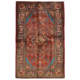 Nain Trading Orientteppich Meymeh 133x215 Handgeknüpfter Orientteppich / Perserteppich, rechteckig, Höhe: 12 mm, braun|rot