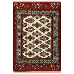 Nain Trading Orientteppich Turkaman 104x146 Handgeknüpfter Orientteppich / Perserteppich, rechteckig, Höhe: 6 mm, rot