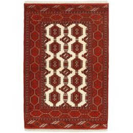 Nain Trading Orientteppich Turkaman 109x156 Handgeknüpfter Orientteppich / Perserteppich, rechteckig, Höhe: 6 mm, rot