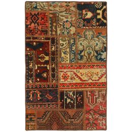 Nain Trading Orientteppich Malayer 59x89 Handgeknüpfter Orientteppich / Perserteppich, rechteckig, Höhe: 12 mm, braun|rot