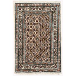 Nain Trading Orientteppich Moud Mahi 60x87 Handgeknüpfter Orientteppich / Perserteppich, rechteckig, Höhe: 12 mm, braun|grau