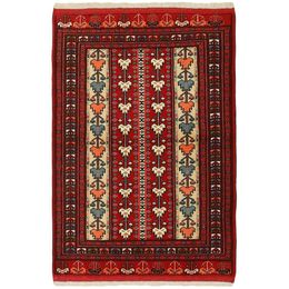 Nain Trading Orientteppich Turkaman 83x116 Handgeknüpfter Orientteppich / Perserteppich, rechteckig, Höhe: 6 mm, rot