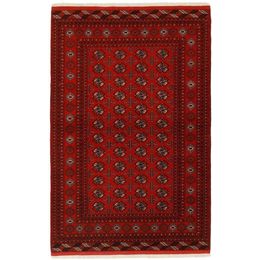 Nain Trading Orientteppich Turkaman 137x213 Handgeknüpfter Orientteppich / Perserteppich, rechteckig, Höhe: 6 mm, rot