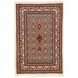 Nain Trading Orientteppich Moud Mahi 63x89 Handgeknüpfter Orientteppich / Perserteppich, rechteckig, Höhe: 12 mm, braun|rot