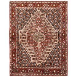 Nain Trading Orientteppich Senneh 126x160 Handgeknüpfter Orientteppich / Perserteppich, rechteckig, Höhe: 12 mm, braun|rot