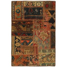 Nain Trading Orientteppich Malayer 59x89 Handgeknüpfter Orientteppich / Perserteppich, rechteckig, Höhe: 12 mm, braun|rot|schwarz