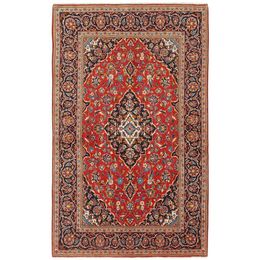 Nain Trading Orientteppich Keshan 138x227 Handgeknüpfter Orientteppich / Perserteppich, rechteckig, Höhe: 12 mm, braun|rot