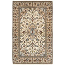 Nain Trading Orientteppich Keshan 140x215 Handgeknüpfter Orientteppich / Perserteppich, rechteckig, Höhe: 12 mm, beige