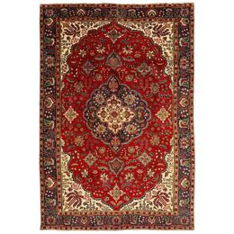 Nain Trading Orientteppich Täbriz 196x301 Handgeknüpfter Orientteppich / Perserteppich, rechteckig, Höhe: 10 mm, braun|rot