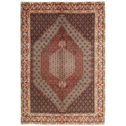 Nain Trading Orientteppich Senneh 201x292 Handgeknüpfter Orientteppich / Perserteppich, rechteckig, Höhe: 12 mm, braun|rot