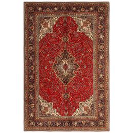 Nain Trading Orientteppich Täbriz 201x306 Handgeknüpfter Orientteppich / Perserteppich, rechteckig, Höhe: 10 mm, braun|rot