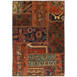 Nain Trading Orientteppich Malayer 59x91 Handgeknüpfter Orientteppich / Perserteppich, rechteckig, Höhe: 12 mm, braun|rot