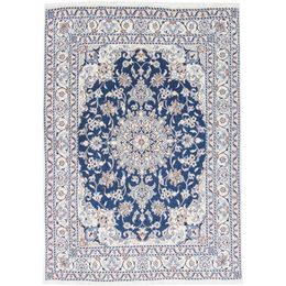 Nain Trading Orientteppich Nain 143x200 Handgeknüpfter Orientteppich / Perserteppich, rechteckig, Höhe: 12 mm, blau|grau