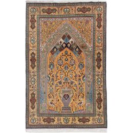 Nain Trading Orientteppich Ghom 133x211 Handgeknüpfter Orientteppich / Perserteppich, rechteckig, Höhe: 10 mm, braun