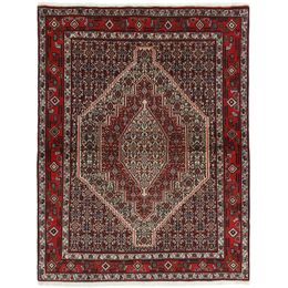 Nain Trading Orientteppich Senneh 125x162 Handgeknüpfter Orientteppich / Perserteppich, rechteckig, Höhe: 12 mm, braun|rot